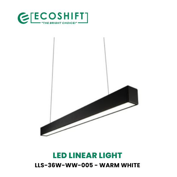 Led Linear Light 36W Warm-White Black Body - Ecoshift Corporation