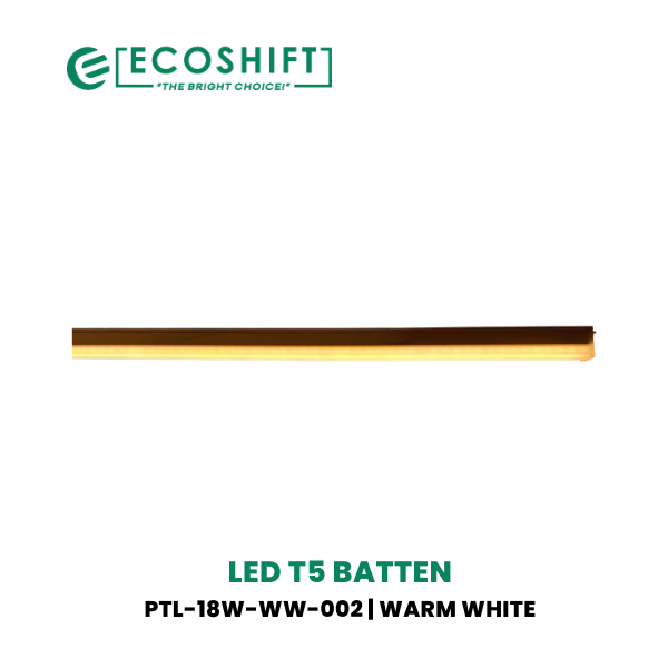 T5 LED Tube Light 18W Warm-White 4FT Plastic Type - Ecoshift Corporation